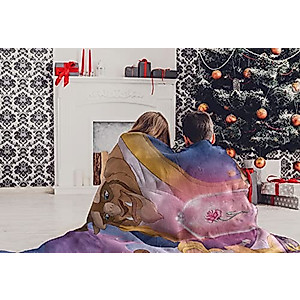 Northwest Beauty & The Beast Micro Raschel Throw Blanket, 46" x 60", True Love