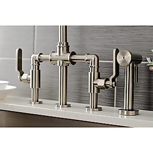 Kingston Brass KS2338KL Whitaker Bridge Kitchen Faucet, Brushed Nickel