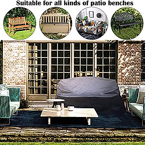 Patio Loveseat Bench Cover UCARE Waterproof 2/3/4 Seater Garden Sofa Bench Protector Lounge Deep Seat Covers for Outdoor Indoor Furniture (4 seat Bench Cover: 75x26x35in/ 190x66x89cm)