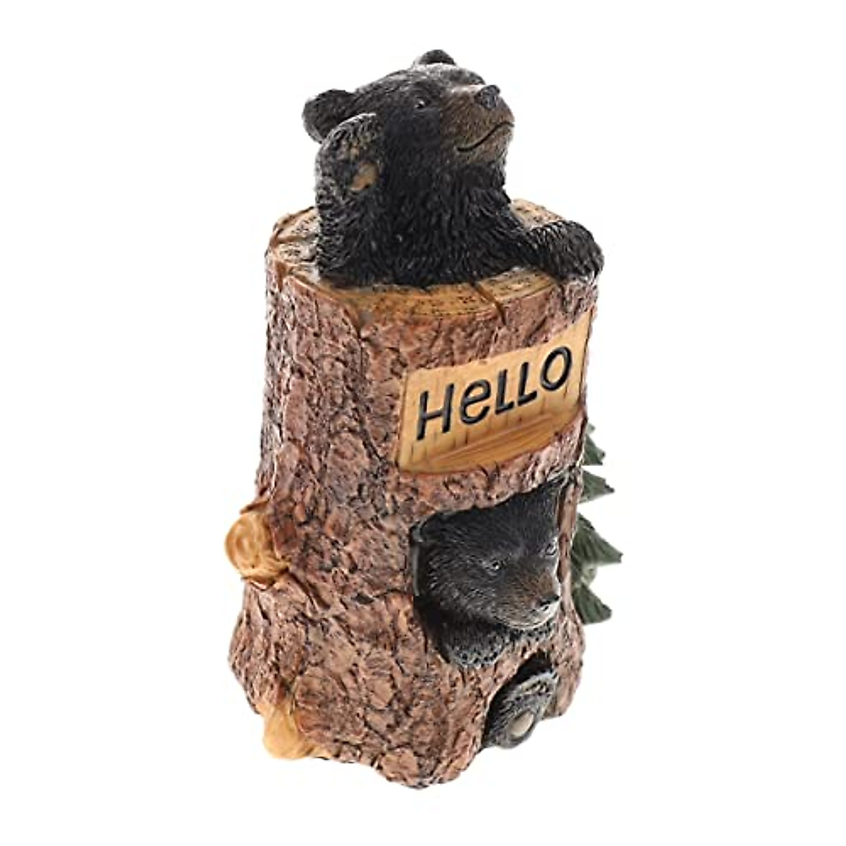 Top Brass Whimsical Black Bear Cubs Waving Hello Figurine - Lodge Decor Cabin Statue Sign