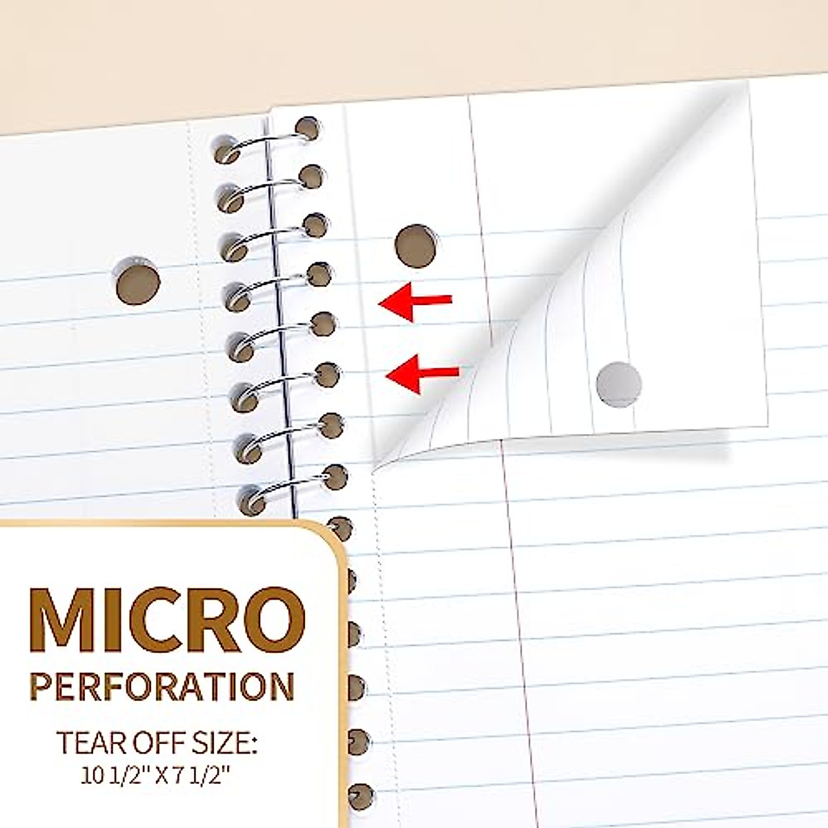 SUNEE Spiral Notebooks College Ruled, 1-Subject, 4 Pack, 8 x 10-1/2 inch, 70 Sheets per Notebook,3-Hole Punched Paper,Black, Red, Blue,Teal Spiral Lined Notebooks for Work, Home&School,Writing Journal