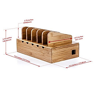 Prosumer's Choice Bamboo Cell Phone Charging Stations | Charging Stand for Mobiles, Tablets, Smartphones, iPads | Desk Organizer| Docking Station | Desk/Floor Cord Cover | Cell Phone Accessories