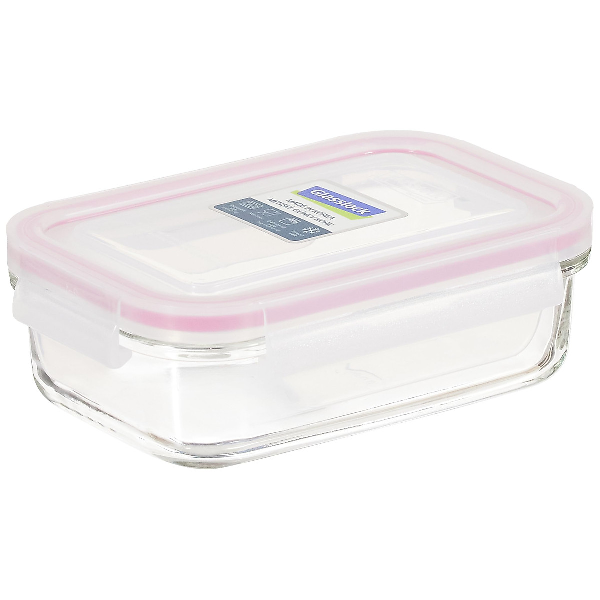 Glasslock RP519 Rectangle Oven Safe Food Glass Container, 400-ML (13-Ounce or 1½-Cups)