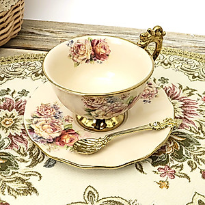 fanquare 6 Pack Mini Spoons Coffee Espresso Demitasse Vintage Tea Spoon 4.5",Gold