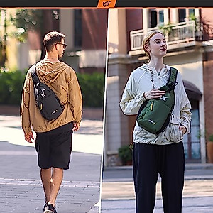 SKYSPER Sling Bag Crossbody Backpack - Chest Shoulder Cross Body Bag Travel Hiking Casual Daypack for Women Men(Armgreen)