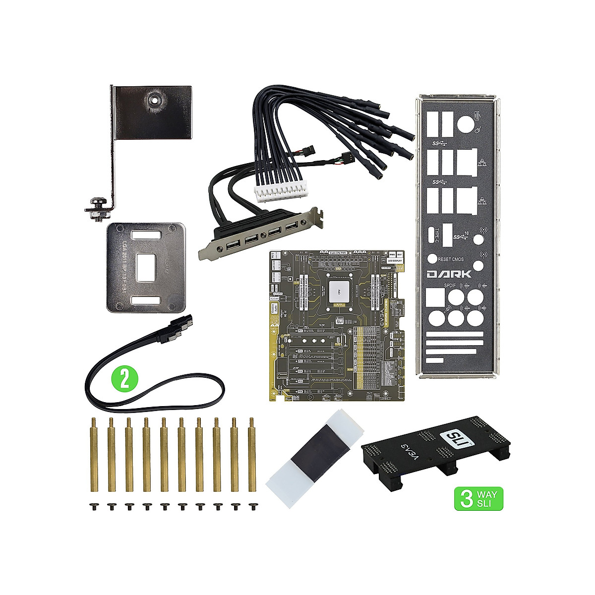 EVGA X299 Dark, LGA 2066, Intel X299, SATA 6Gb/s, USB 3.1, USB 3.0, EATX, Intel Motherboard 151-SX-E299-KR