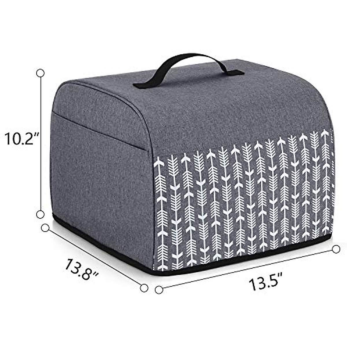 Yarwo Dust Cover with Pockets Compatible with Ninja Foodi Grill, Heavy Duty Nylon Cover with Wipe Clean Liner, Gray with Arrow