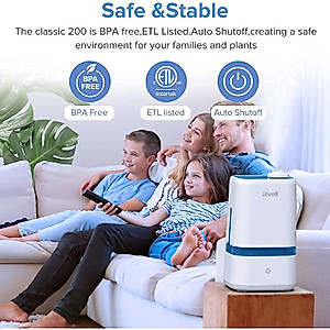 LEVOIT 4L Humidifiers for Bedroom Large Room & Essential Oil Diffuser, Ultrasonic Quiet Cool Mist for Baby, Plants, Last up to 40Hours, Dual 360° Rotation Nozzles, Handle Design, Auto Shut Off, Blue