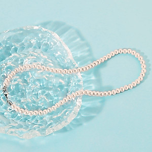 Pearl Necklace for Men Round White Pearl Necklace for Women Mens Pearl Necklace Pearl Necklace Choker Jewelry Gift for Women (16inch(6mm), white)