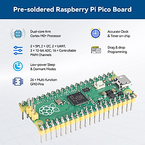 SunFounder Starter Kit for Raspberry Pi Pico with 40 Projects Online Tutorials, MicroPython C Piper Make Code, One-Stop Learning Electronics and Programming for Raspberry Pi Arduino Beginners Experts