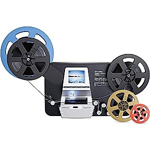 8mm & Super 8 Film to Digital Converter, Film Scanner Digitizer with 2.4" Screen, Convert 3”5”7”9”Reels View Frame by Frame into 1080P Digital MP4 Files,Sharing & Saving on 32GB SD Card