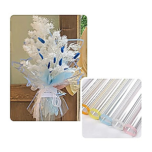 Color Border Transparent Red Flower Wrapping Paper Waterproof Waterproof Cellophane Gift Packaging Florist Bouquet Material 20 Sheets 22.8in x 22.8in