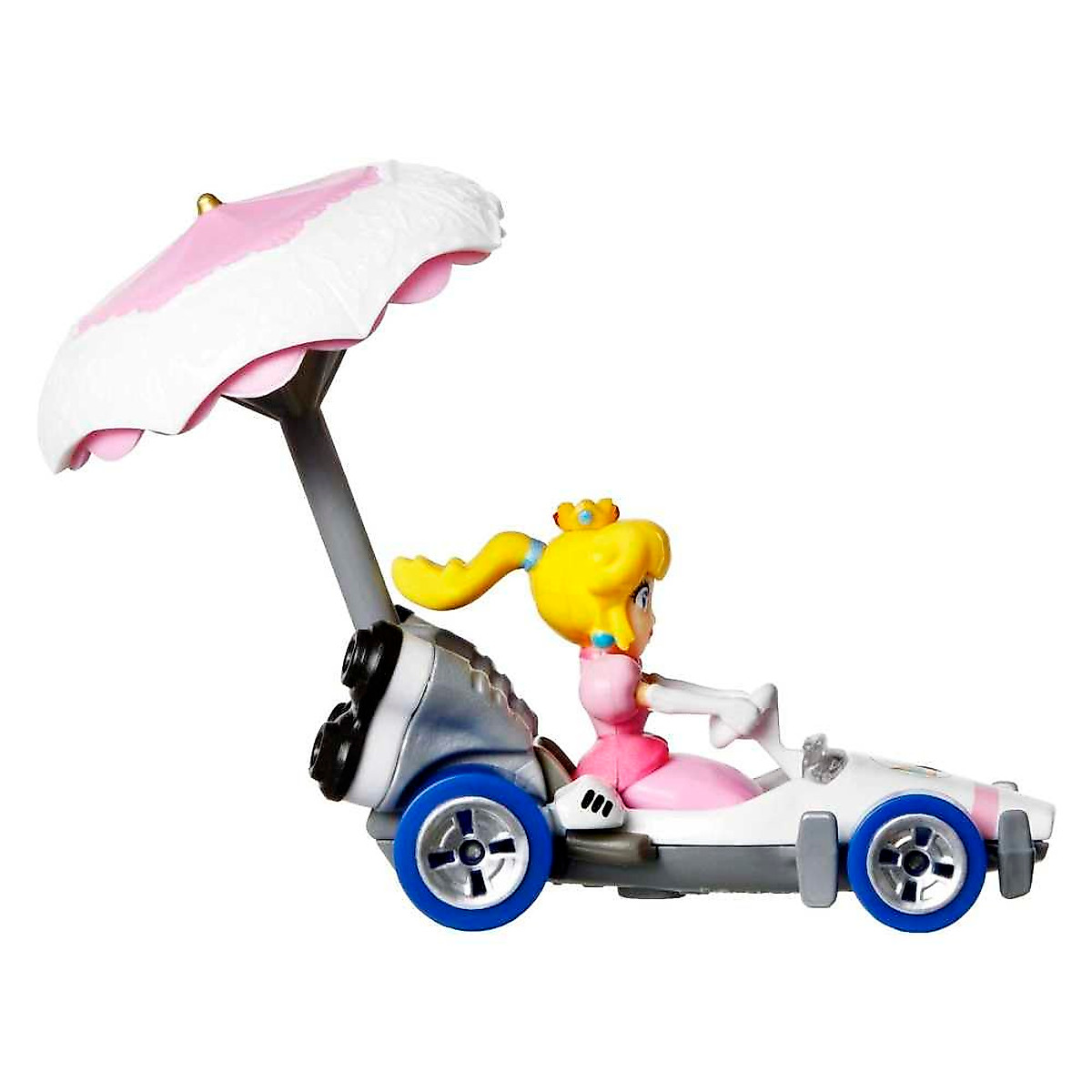 Hot Wheels Die-Cast Mario Kart Princess Peach in B-Dasher Kart with Peach Parasol Glider
