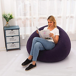 CALIDAKA Bean Bag Chair (No Filler), Air Sofa Outdoor Inflatable Lazy Sofa Chair,Washable Couch Bean Bag Chair Folding,for Organizing Plush Toys Or Memory Foam-Blue
