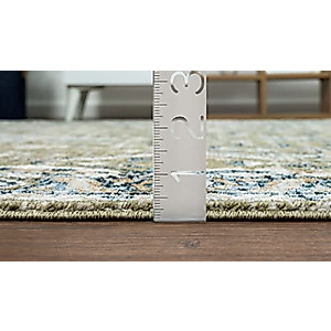 Abani Savoy Collection Area Rug - Intricate Blue/Green Vintage Design 7'9" x 10'2" - Easy to Clean - Durable for Kids & Pets - Non-Shedding - Medium Pile - Soft Feel - Living Room, Bedroom & Office