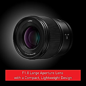 Panasonic LUMIX S Series Camera Lens, 50mm F1.8 L-Mount Interchangeable Lens for Mirrorless Full Frame Digital Cameras, S-S50