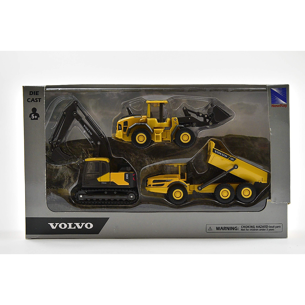 NewRay - Set of 3 Volvo Window Box, 32095, Yellow