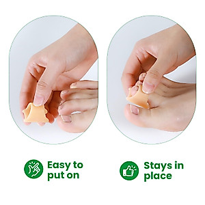 Bukihome Hammer Toe Straightener - 6 Pack Toe Splints - Soft Gel Hammer Toe Cushion - Realign Bent, Curled, Crooked, Claw, Hammer Toes - Toe Corrector for Men and Women, Medium Size