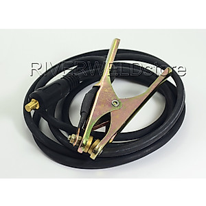 RIVERWELD 200A Groud Earth Clamp 10-25mm2Plug 3 Metre Lead 16mm2 Wire Fit MMA ARC Welder