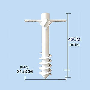 Hemoton Sun Umbrella Auger Beach Umbrella Sand Anchor, Umbrella Holder Stand, Beach Umbrella Anchor Five- pin Sand Grabber for Strong Winds (White)