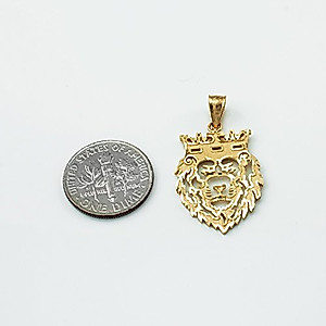 Hip-Hop Jewelry by LA BLINGZ 10K Yellow Gold Lion King DC Pendant (S/L) (Small (1.25"))