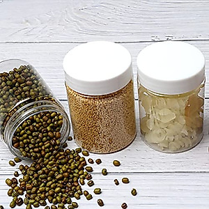 Accguan 15Pack 4oz Plastic Jar Storage Container with White Lids Airtight Clear Wide-mouth Slime Storage Jars for Cosmetic Cream Light Clay