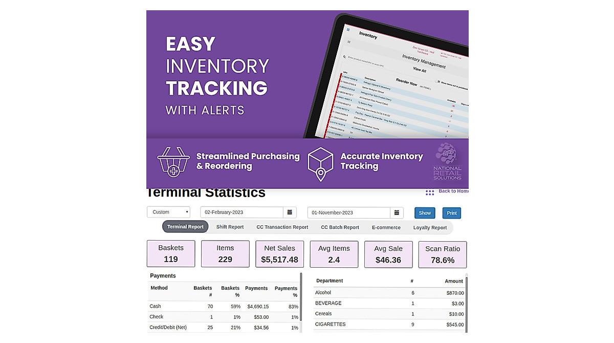 NRS POS System for Small Businesses with Touchscreen