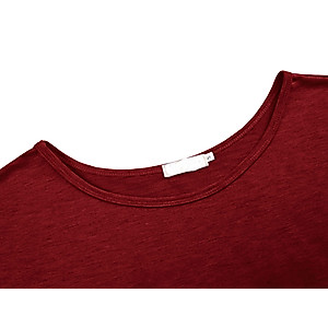 lymanchi Women Off Shoulder Sweatshirt Wide Neck Long Sleeve Slouchy Pullover Top 107 Wine Red 2X