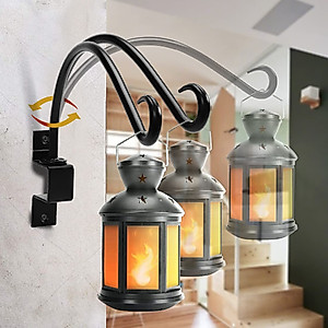 Maosen 16 Inch Swivel Plant Hangers Outdoor - 2 Pack Black Iron Plant Hanging Hook Bracket for Flowers Baskets Planter Pots Bird Feeder Lanterns Wind Chimes