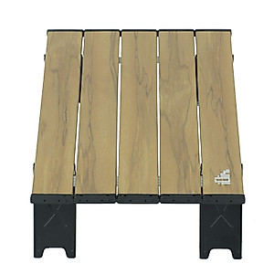 iClimb Ultralight Compact Mini Beach Picnic Folding Alu. Table with Carry Bag, Two Size (Nature - S)