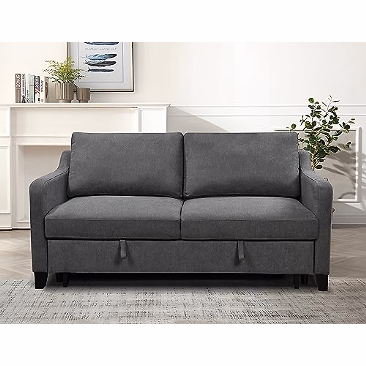 FANYE Dark Gray Queen Size with 2 Pillows, 68.5"