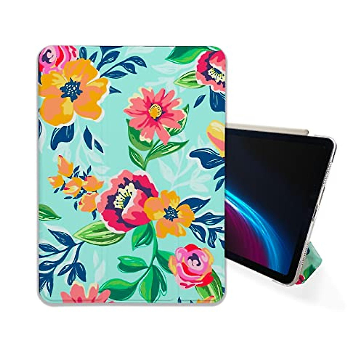 Abstract Flowers Painted case Compatible with iPad Mini Air Pro 7.9 8.3 9.7 10.2 10.9 11 12.9 inch Pattern Cover New 2022 2021 Trifold Stand 3 4 5 6 7 8 9 Generation 220 (11" iPad Pro 1/2/3 gen)
