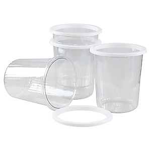 Bringer 2.6 Gallon Acrylic Clear Round Small Wastebasket for Bathroom, Bedroom, Kitchen, 4 Pack Plastic Small Trash Can