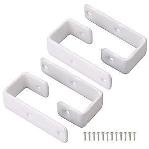 4Pcs White 7-Shaped Plastic Coated Bunk Bed Ladder Hook Bed Ladder Hooks for Bed Hook Tool 25MM