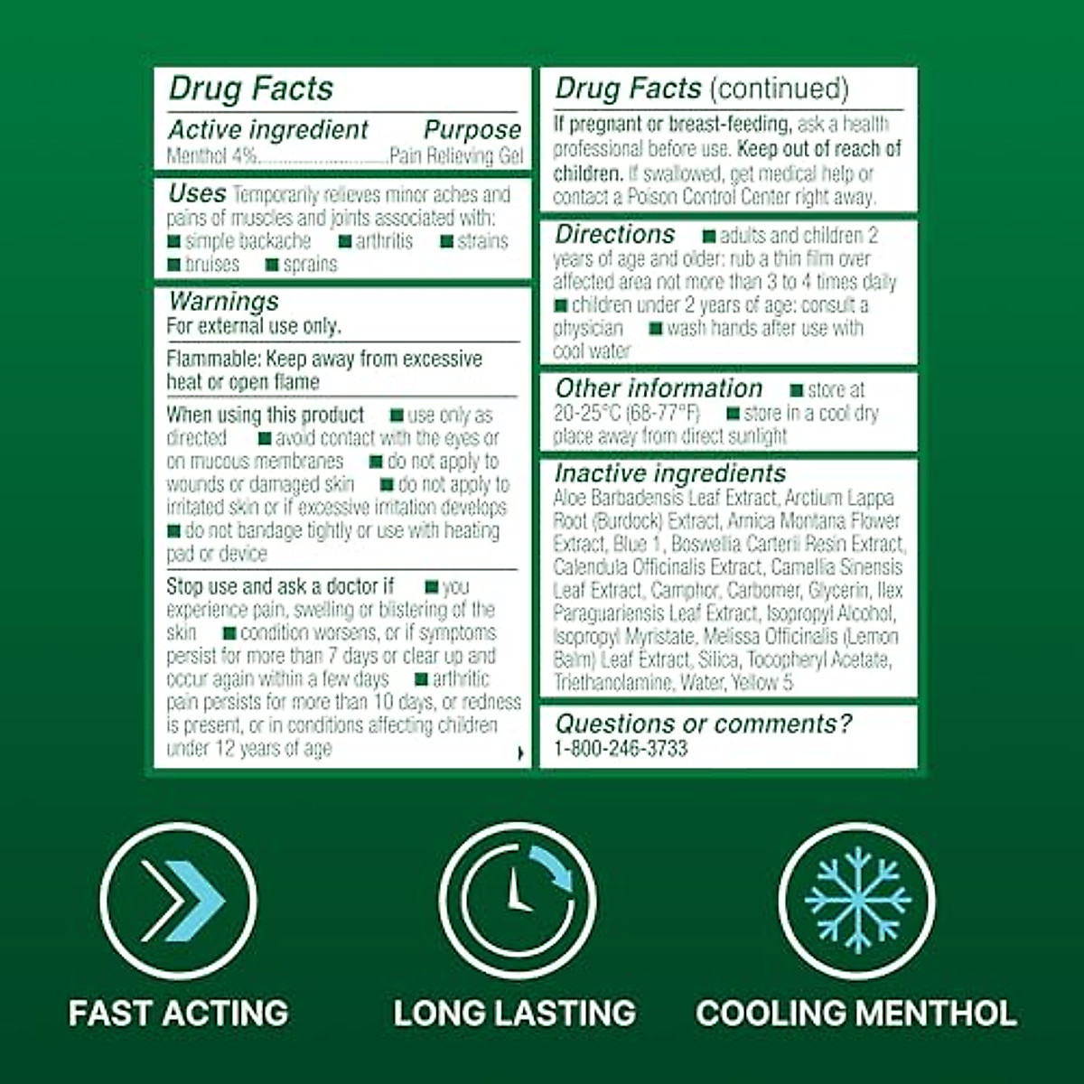 Biofreeze 13451 Roll-On Pain-Relieving Gel, 2.5 FL oz, Green Topical, Arthritis, Strains, Bruises, & Sprains