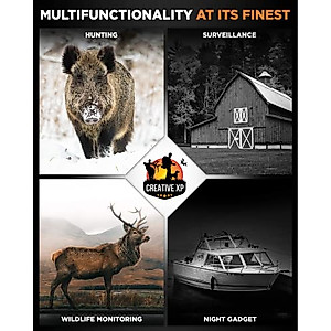 CREATIVE XP Night Vision Monocular for Hunting & Surveillance w/Card Reader - Infrared Monoculars - Black