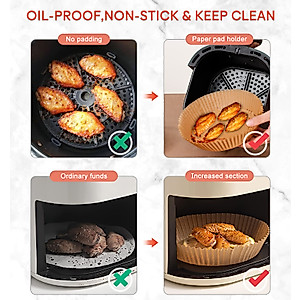 Air Fryer Disposable Paper Liner, Hendoct Air Fryer Liners, 100pcs Parchment Paper Liners for Air Fryer, Non-stick, Oil-Proof Air Fryer Paper Liners (7.9inches)