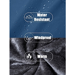 MAGCOMSEN Snowboard Jacket Men Warm Waterproof Ski Jackets Military Tactical Coat Winter Parka with Hood Raincoat Denim Blue, M