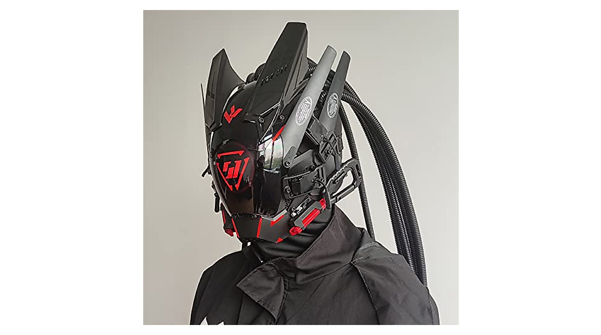 KYEDAY Futuristic Punk Mask for Men - Perfect for Cosplay