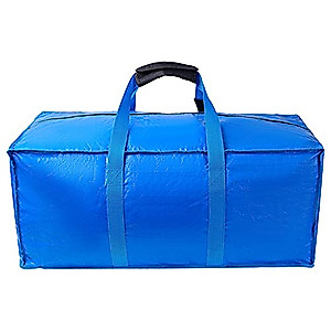 JSJHE Heavy Duty Extra Large Moving Bags W/Backpack Straps Strong Handles & Zippers, Storage Totes, Alternative to Moving Box, Recycled Material (blue, 4pcsX29.5x15x13inch)