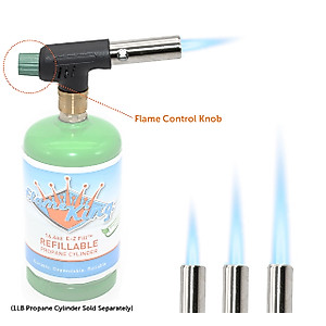 Flame King FK-PV777CGA Mini Propane Blow Torch Head 10,000 BTU for Kitchen, Soldering, Searing, Charcoal/Fire Pit Lighting