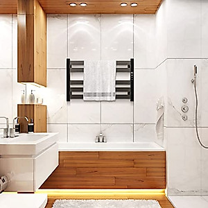 Colliford Towel Warmer, Towel Heater Rack for Bathroom, Electric Towel Dryer Wall-Mounted Plug-in Bath Heater, 201 Stainless Steel Hot Towel Rack with Timer and Smart Temperature Control (5-Bar)