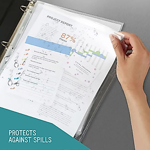 Sheet Protectors | 50 Pack Page Protectors - Sheet Protectors for 3 Ring Binder, 8.5” x 11”