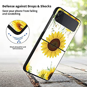 Galaxy Z Flip 3 Case,for Samsung Z Flip 3 Case,Ultra Slim Hard PC Shookproof Folding Protective Cover for Samsung Galaxy Z Flip 3 5G 2021,Sunflowers