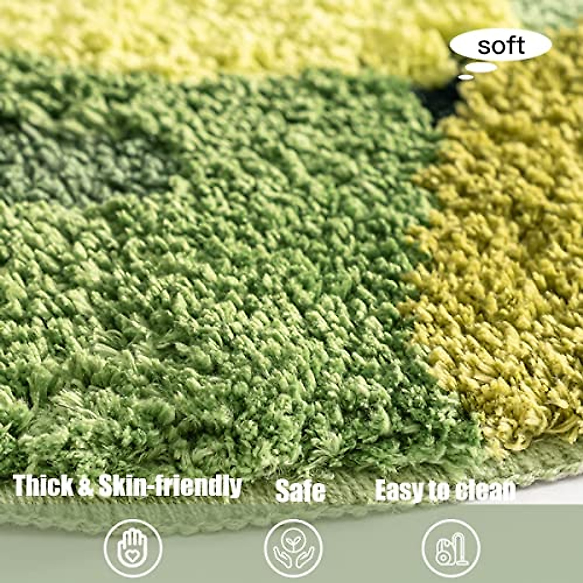 Moss Rug for Living Room Abstract 3D Mountains River Flowers Grass Moss Rug for Bedroom Aesthetic Decor, Indoor Floor Plush Shaggy Bedside Area Rug (Flowers & Grass,32x79in)