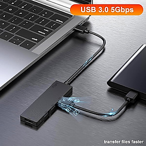 USB Hub, TSUPY 4 USB Port Hub USB Splitter USB Expander 3.0 Ultra Slim Multiport Extender for Laptop, Desktop, Computer PC, Flash Drive, HDD, Camera,Keyborad, Mouse