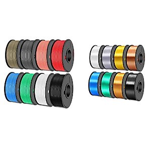 SUNLU 3D Printer Filament, PLA Matte and Silk Filament Bundle, 1.75mm PLA Filament Muticolor, 250G Spool, 8 Rolls, Black+White+Red+Blue+Green+Pink+Grey+Clay