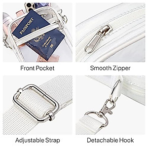 PACKISM Clear Purses for Women Stadium - Clear Bag Stadium Approved Crossbody Bag Adjustable Shoulder Strap for Concerts Sports Festivals Events Game Day, White