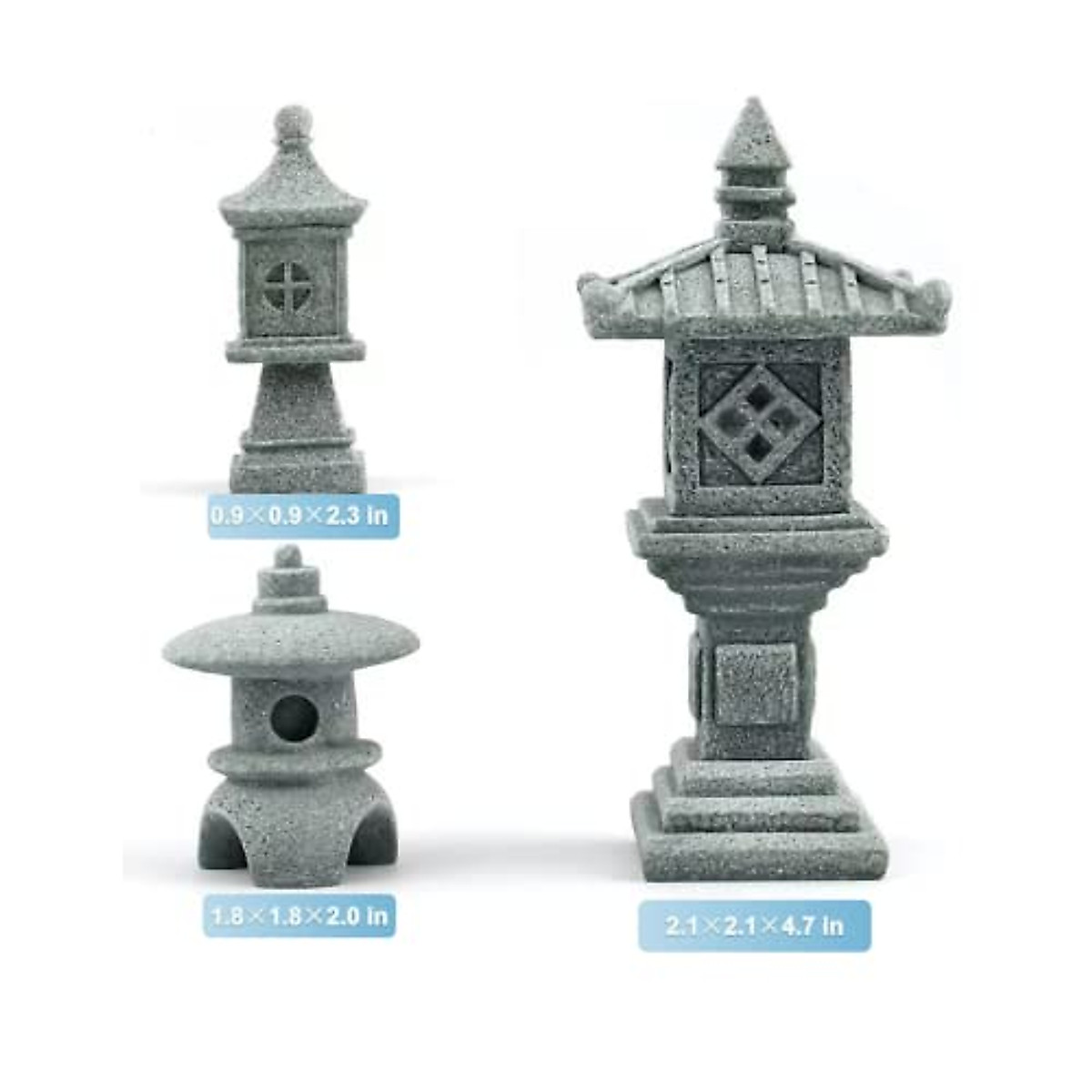 Sdeetesamjun Miniature Fairy Garden Decoration Set,3 Japanese Lantern,10 Stepping Stone Mini Fairy Decor for Garden & Patio Micro Landscape Yard Bonsai Decoration