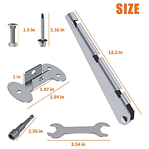 Hwedra Barbed Wire Arm for Flat or Surface Mount, Hot-Dip Galvanized Steel Barb Wire Arm Extender for PVC and Wood Fences, Barbed Wire Fence Extensions, All Bolts&Spanner Included 7Pcs…